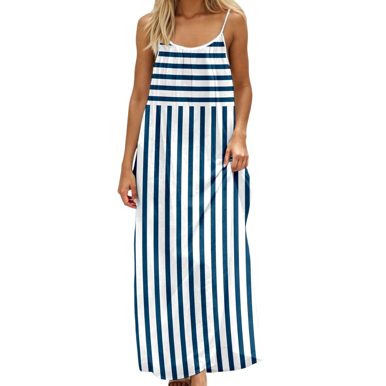 DHFJKG Summer Dresses For Women 2026 Sleeveless Open Back Casual Boho ...