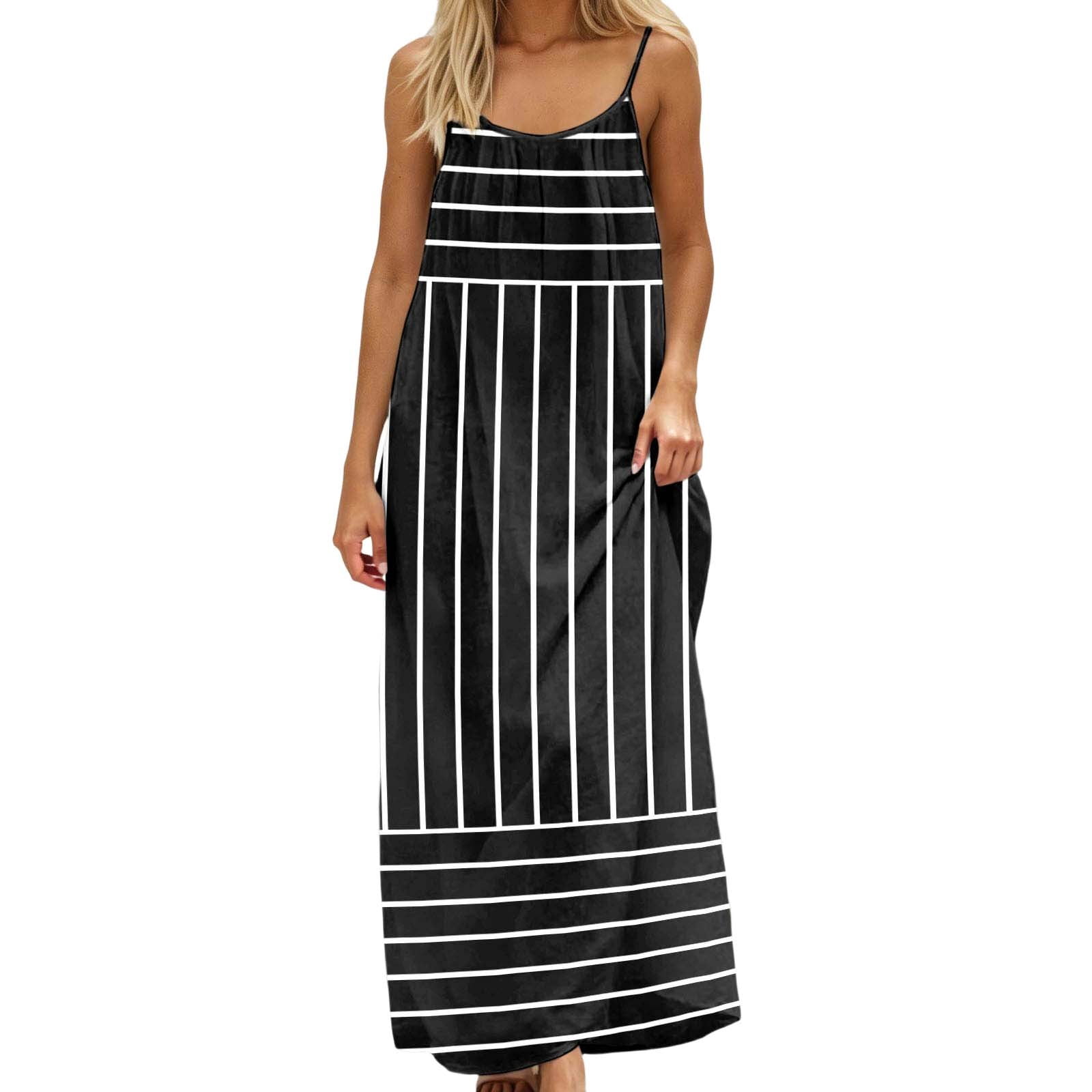 DHFJKG Summer Dresses For Women 2026 Sleeveless Open Back Casual Boho ...