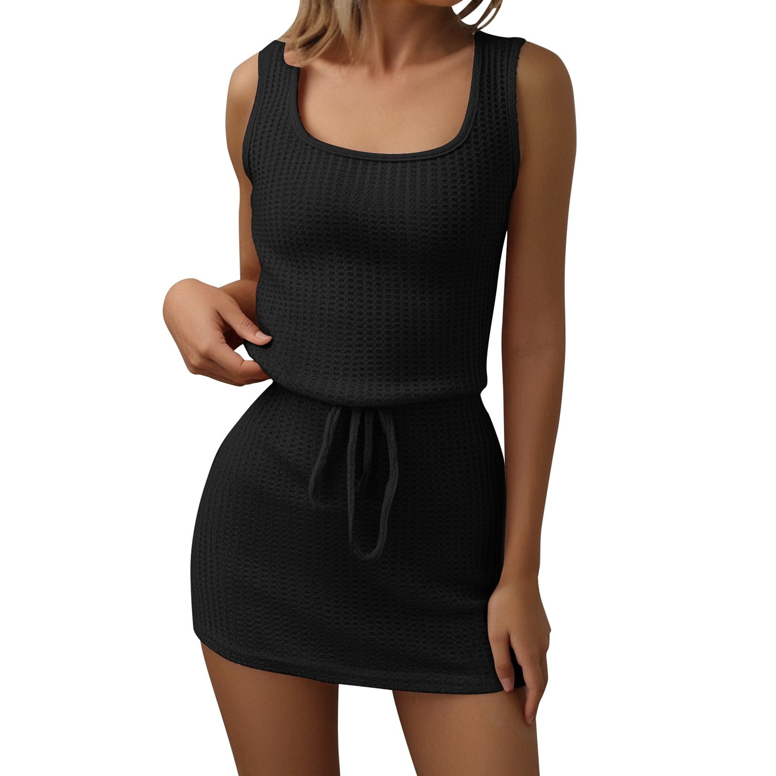 DHFJKG Summer Dresses For Women Vacation Clothes Sleeveless Square Neck ...