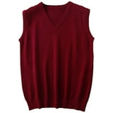 DHFJKG Sweater Vest Men's Sleeveless Knitted V Neck Solid Color Vest ...
