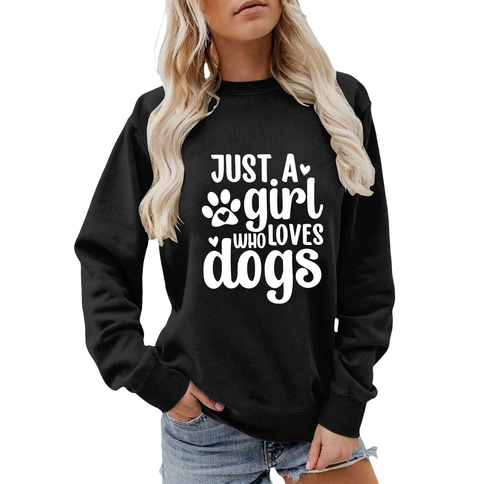 DHFJKG Sweatshirt For Women Casual Loose Fit Long Sleeve Shirt Crewneck ...