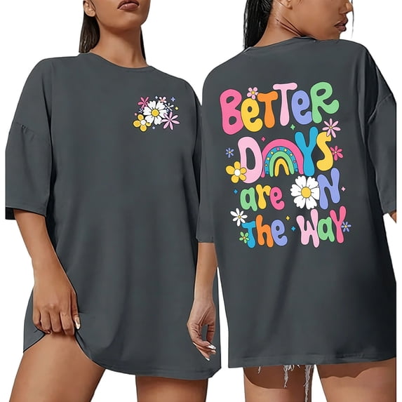 DHFJKG T Shirts For Women Round Neck Short Sleeve Letter Printed Baggy ...