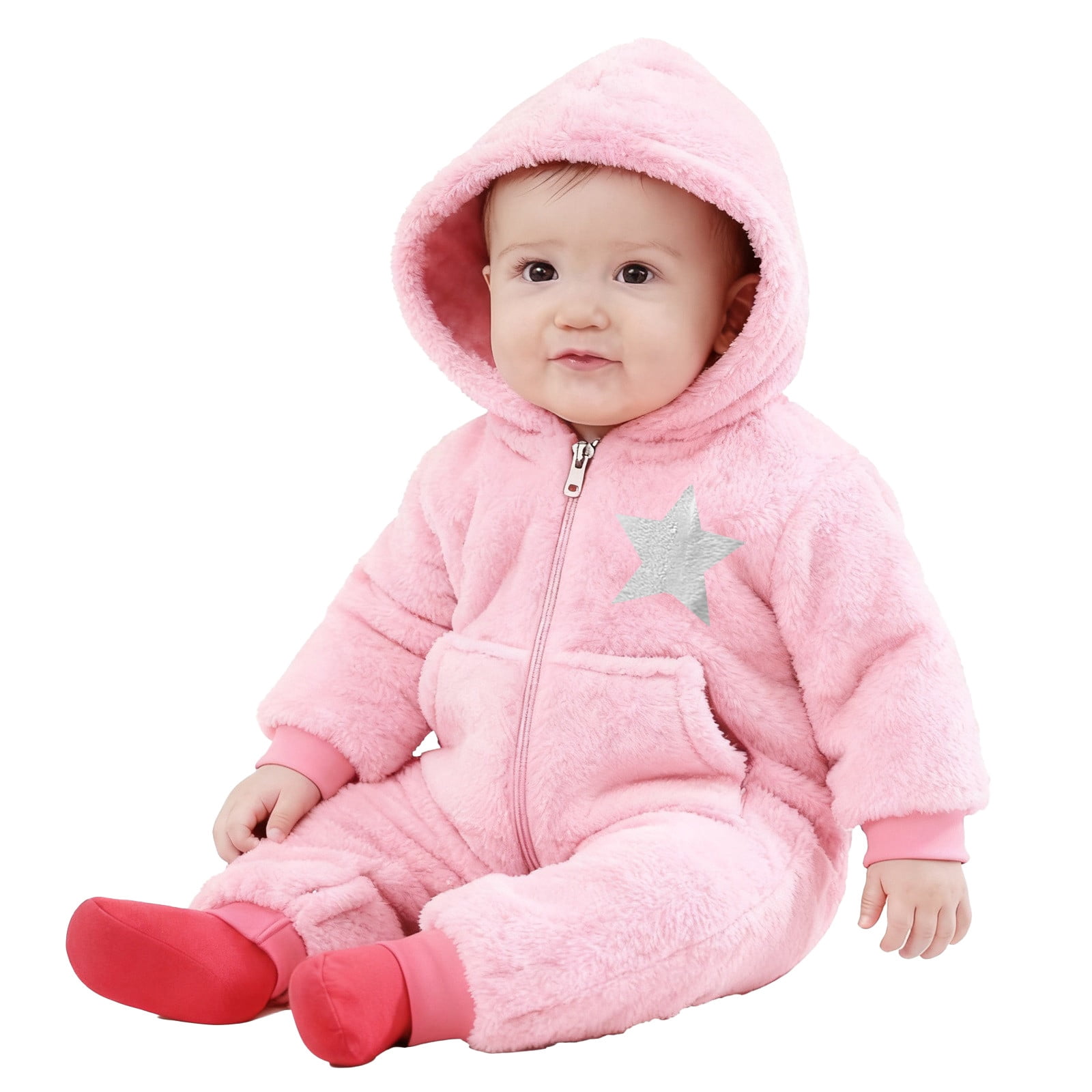 DHFJKG Toddler Baby Flannel Jumpsuit Infant Unisex Fluffly Shaggy Long ...