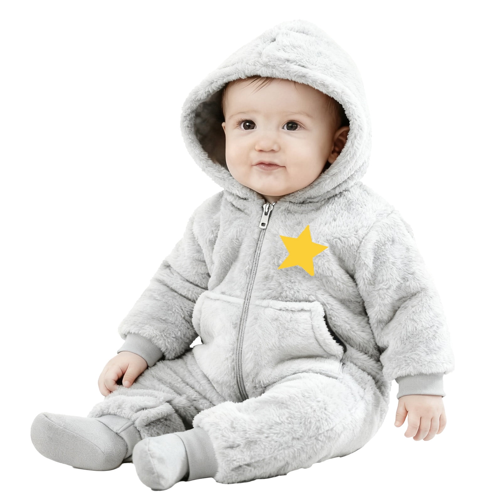 DHFJKG Toddler Baby Flannel Jumpsuit Infant Unisex Fluffly Shaggy Long ...