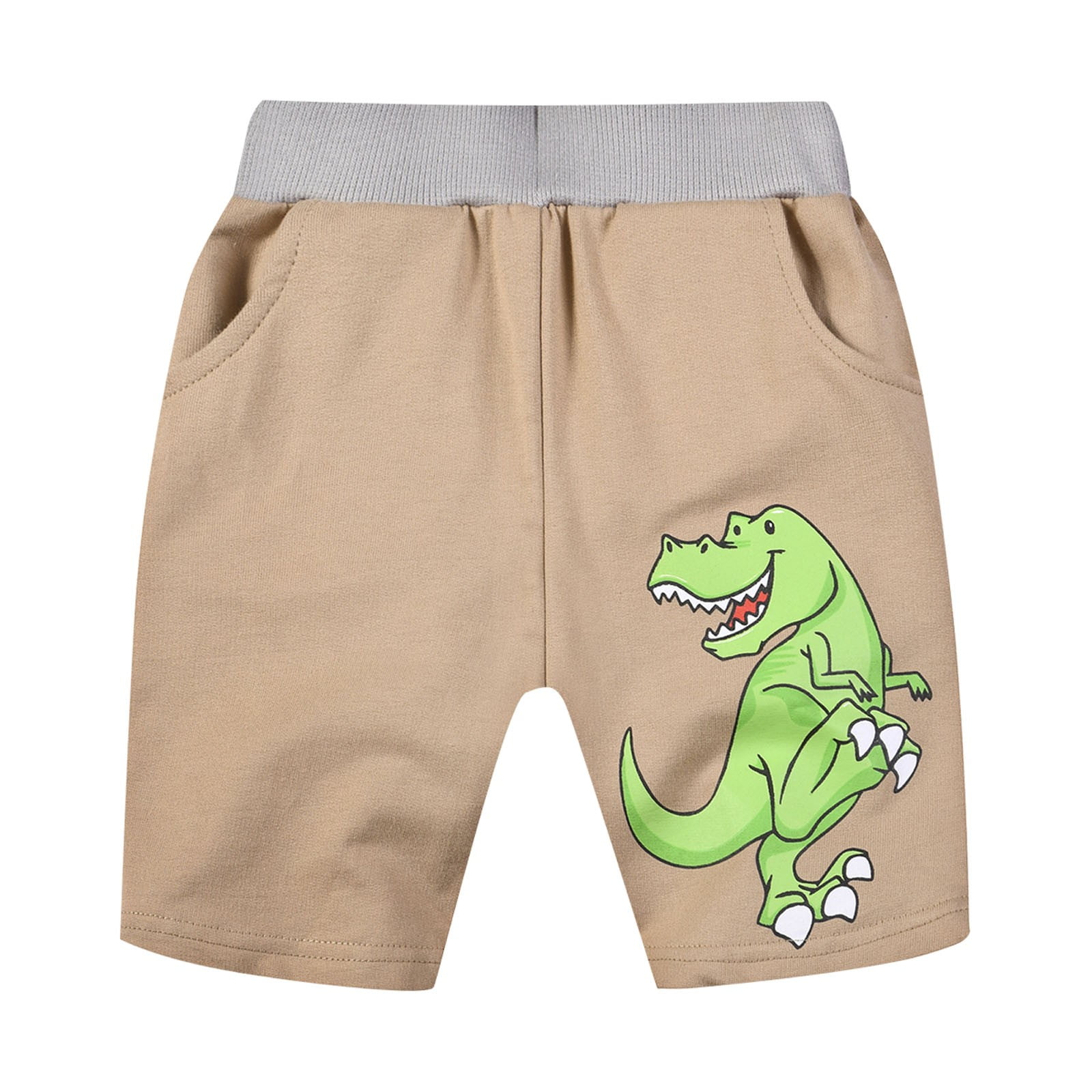 DHFJKG Toddler Boys Shorts Summer Khaki Cartoon Dinosaur Pattern ...