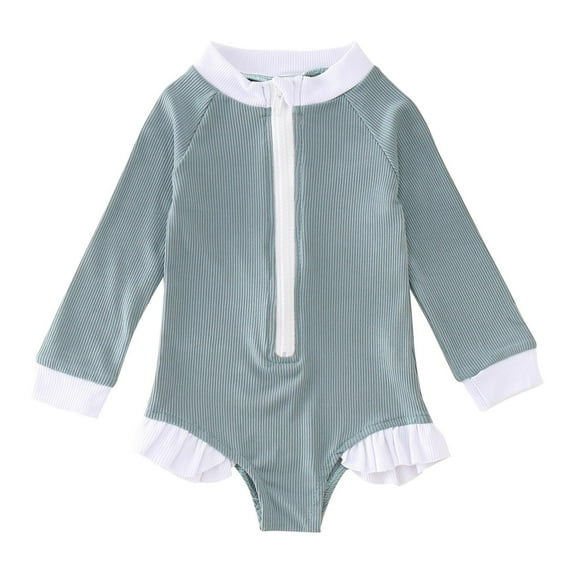 DHFJKG Toddler Girls Long Sleeve Rash Guard Swimsuits Kids 1-5 Years ...