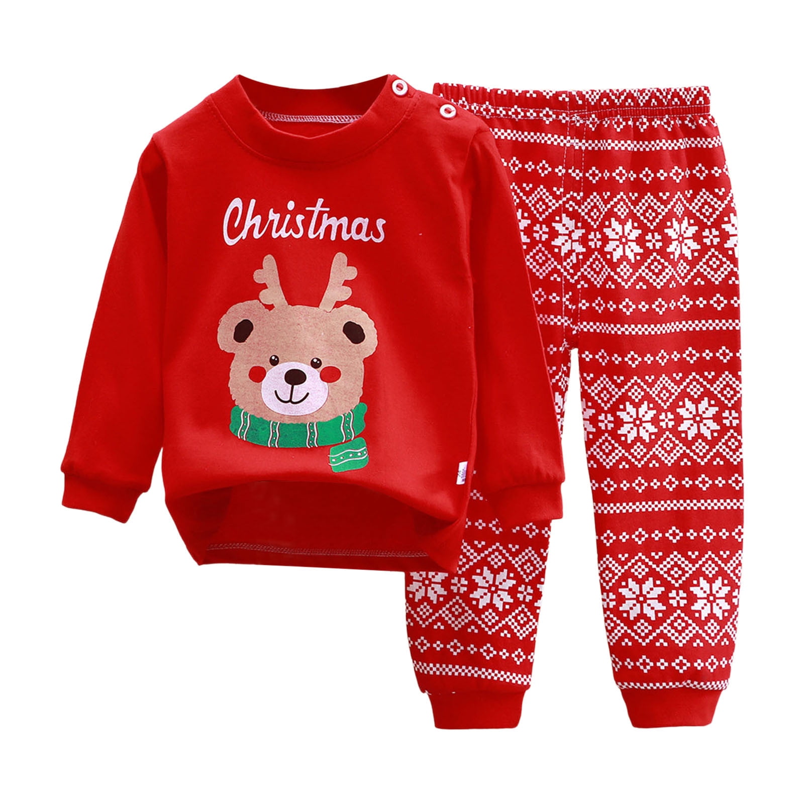 DHFJKG Toddler Kids Santa Casual Outfits For Boys Girls Long Sleeve ...