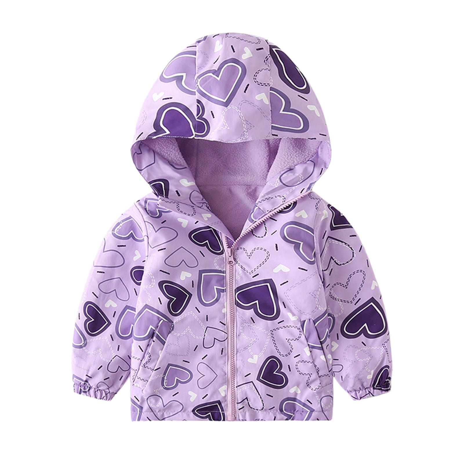 DHFJKG Toddlers Kids Zip Up Hoodies Waterproof Windproof Jackets Fuzzy ...