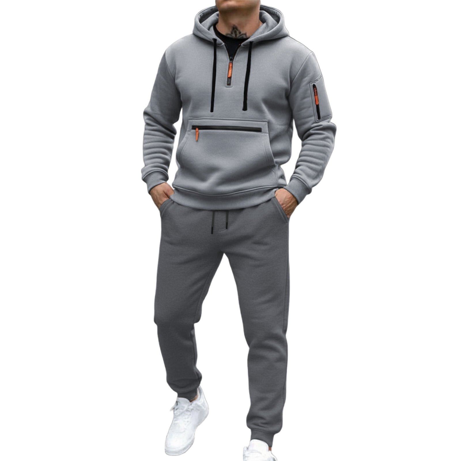 DHFJKG Tracksuit 2 Piece Set Hoodie For Men Track Suits Quarter Zip ...