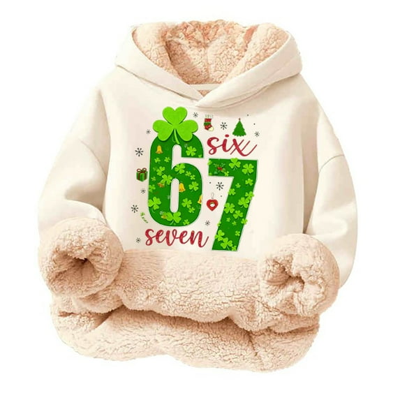 DHFJKG Warm Hoodies Boys Girls 67 Shirt Kids Thermal Sweatshirts Soft ...