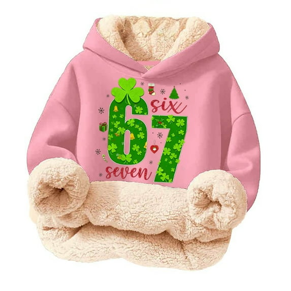 DHFJKG Warm Hoodies Boys Girls 67 Shirt Kids Thermal Sweatshirts Soft ...