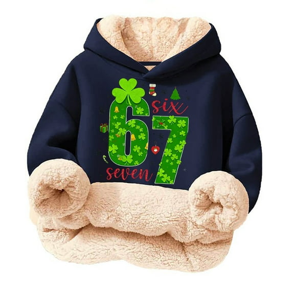 DHFJKG Warm Hoodies Boys Girls 67 Shirt Kids Thermal Sweatshirts Soft ...