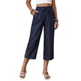 DHFJKG Women Denim Capri Pants Summer Lightweight Stretch Soft Loose ...
