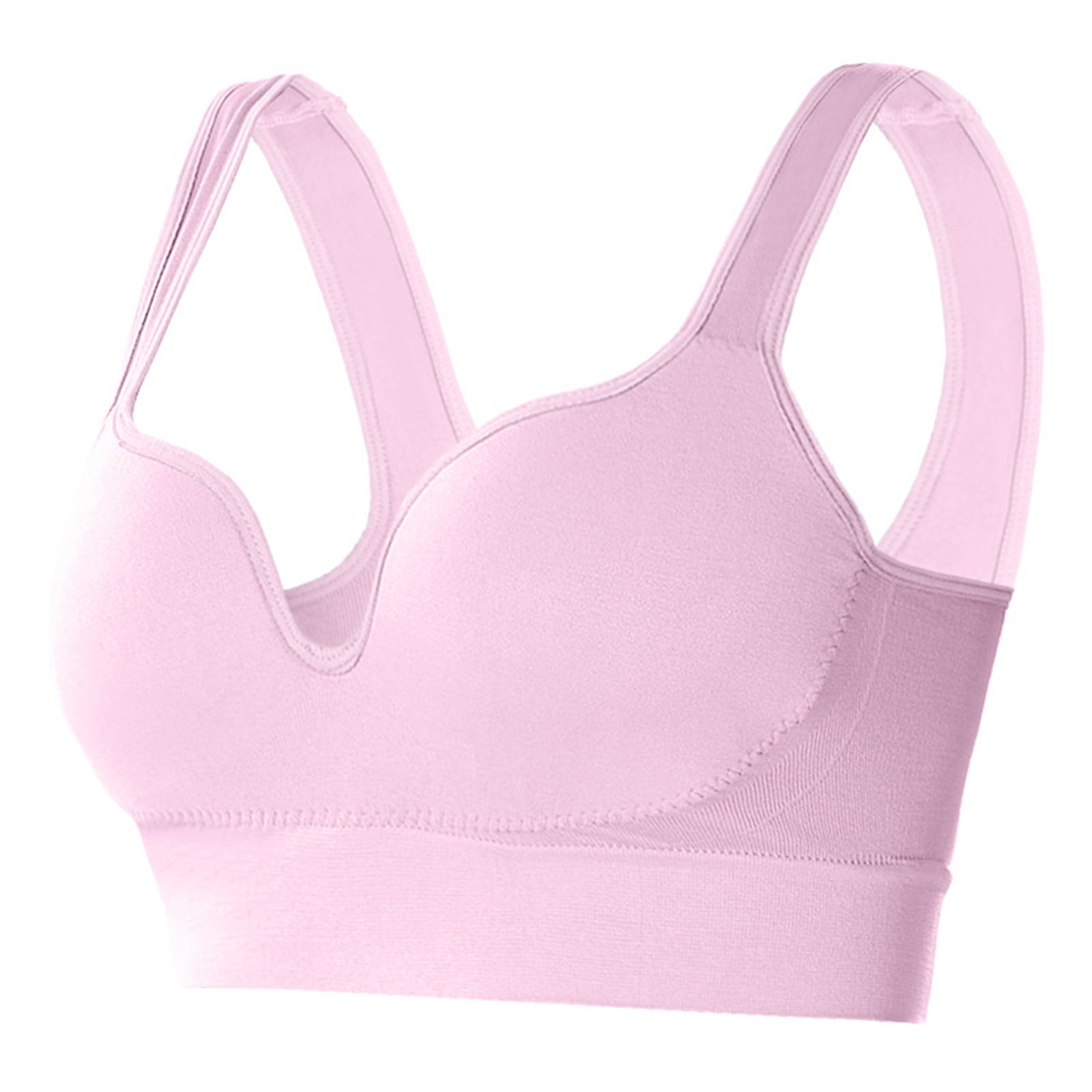 DHFJKG Women'S Sport Bras One-Piece Solid Color Breathable Wireless ...