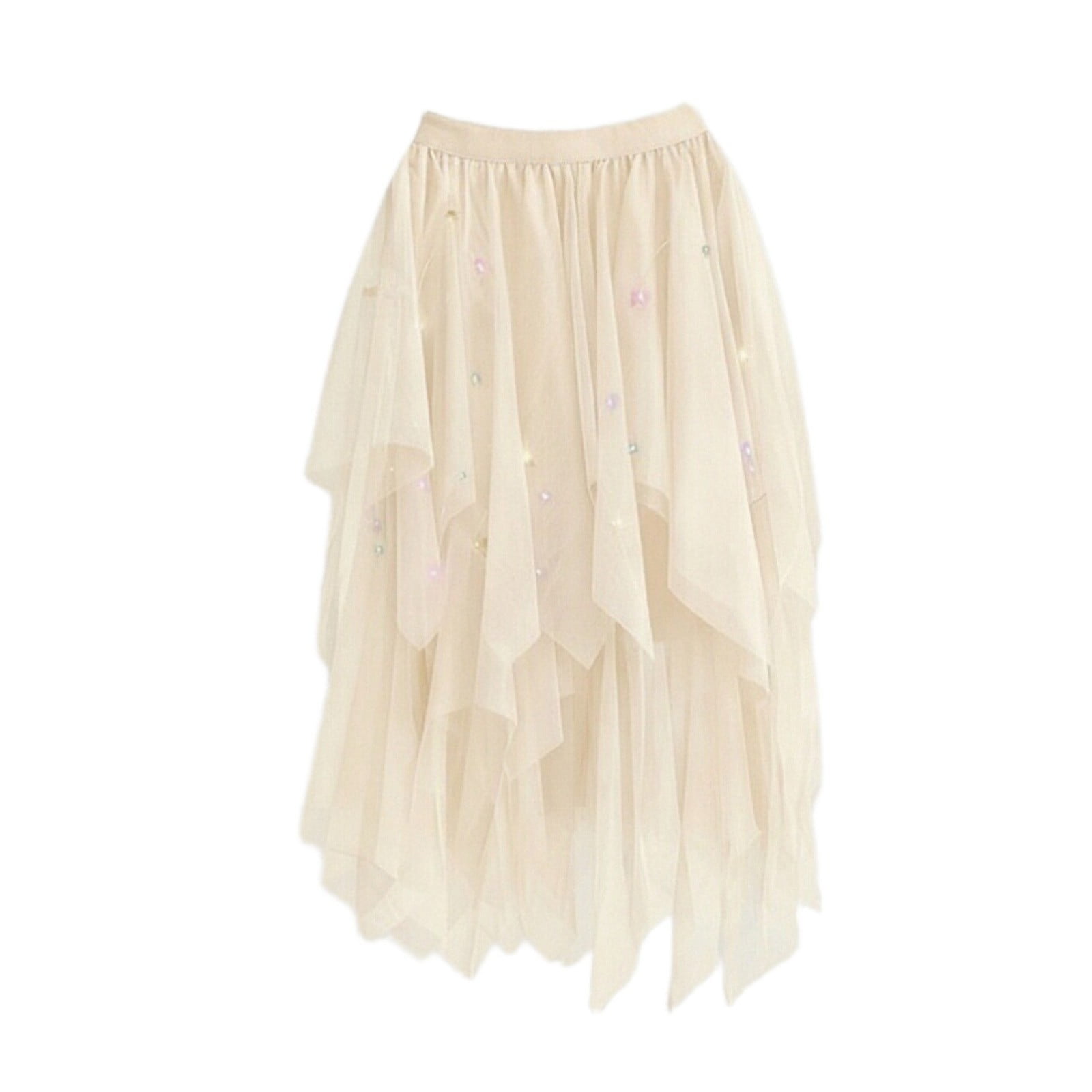 DHFJKG Women Tutus LED Light Up Midi Skirt High Waisted Mesh Layered ...