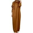 DHFJKG Women's Casual Long Dresses Soft Loose Fit Hooded Drawstring ...