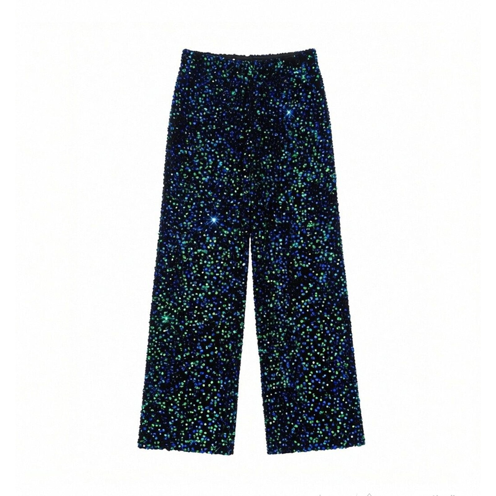 DHFJKG Women's Glitter Pants Sparkling Night Out Party High Waisted ...