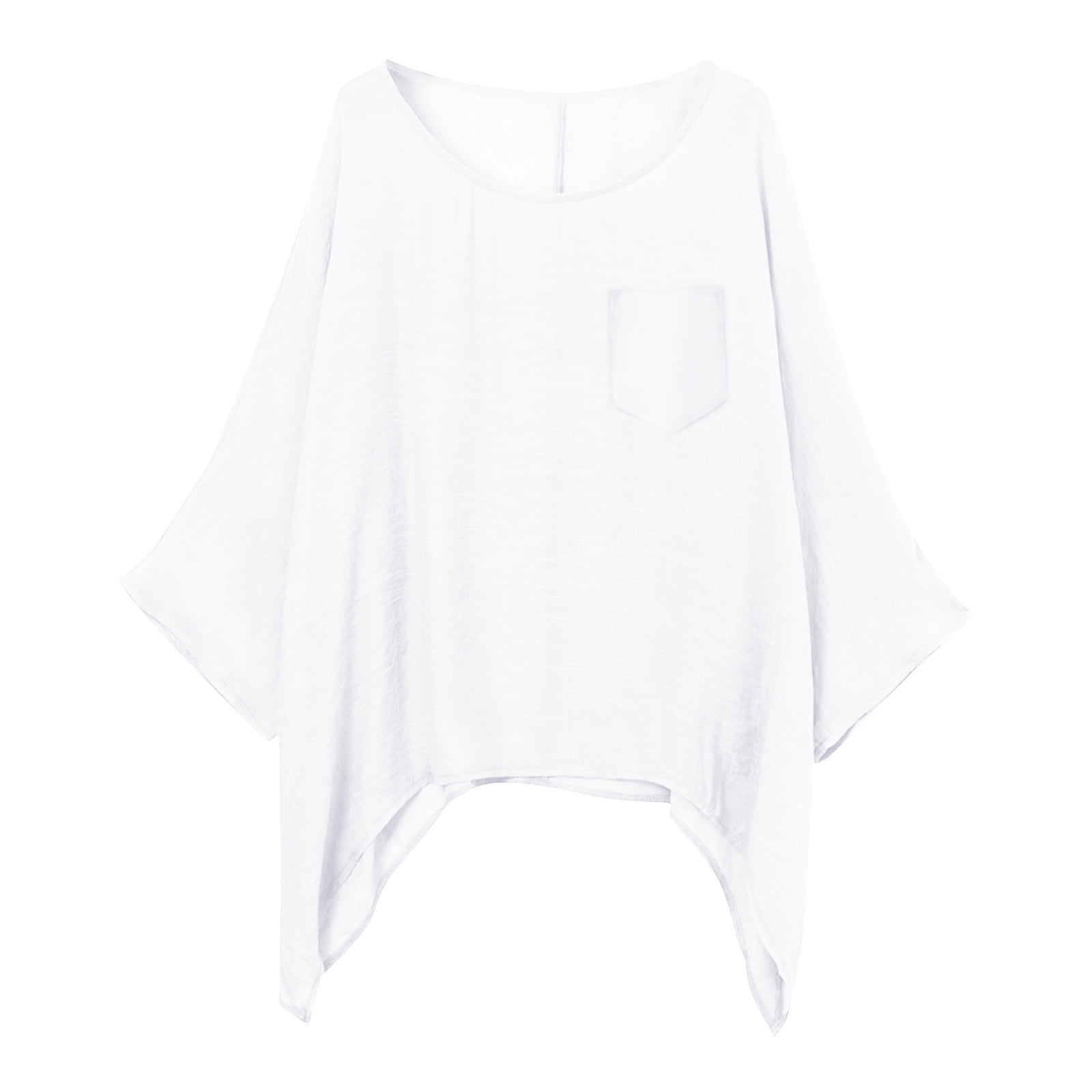 DHFJKG Women's Summer Vacation Short Sleeve Shirts Casual Solid Color ...