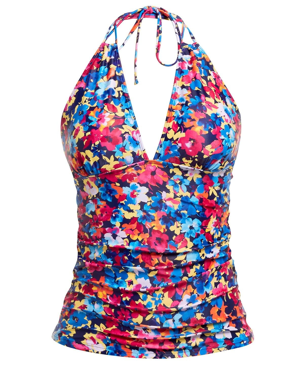 DHFJKG Women's V Neck Halter Tops Y2k Ruched Floral Summer Going Out ...