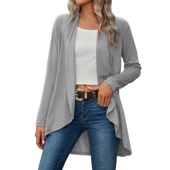 DHFJKG Womens Cardigan Sweaters Knitted Solid Color Long Sleeve Loose ...