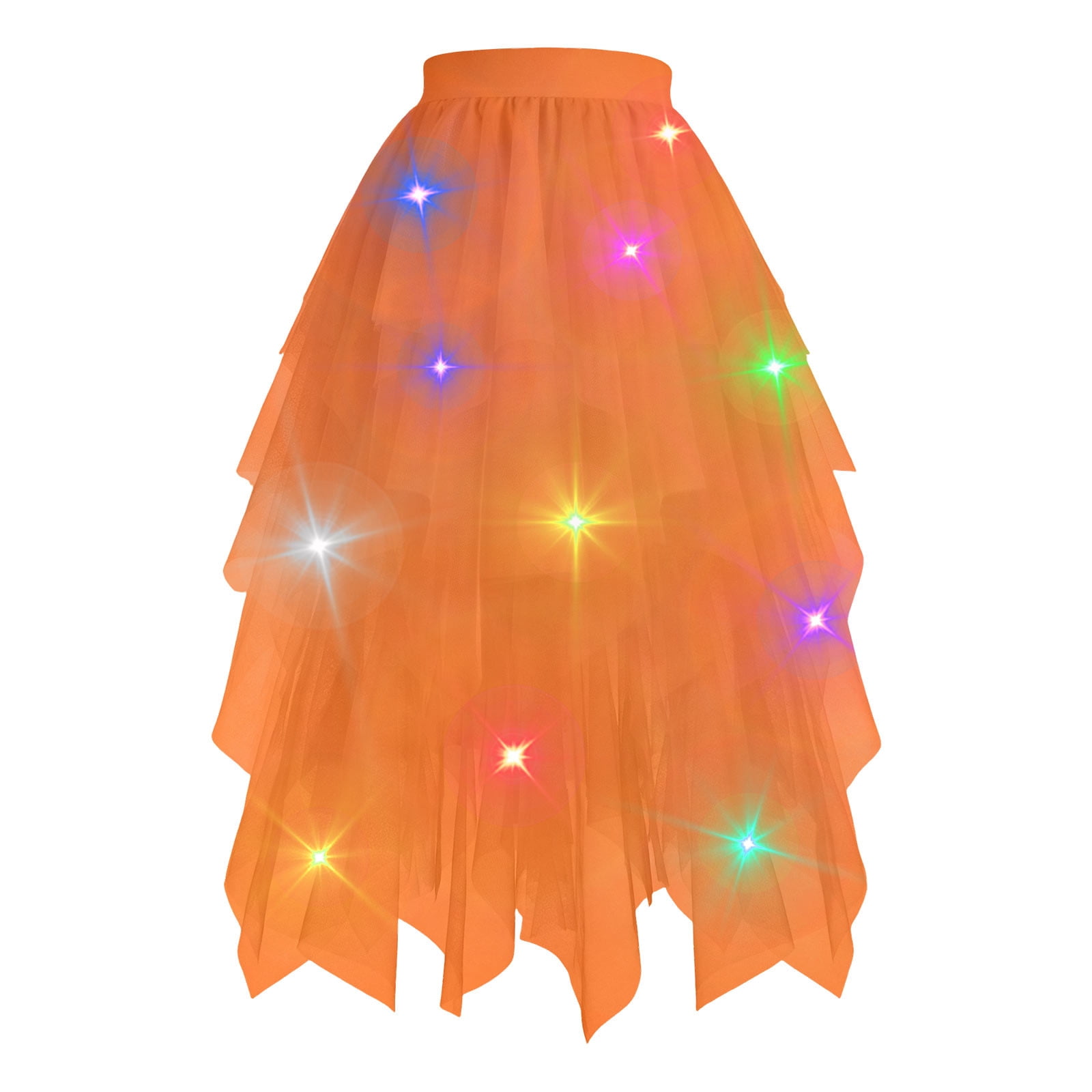 DHFJKG Womens Light Up Tutus Skirt LED High Waist Flowy Midi Rave Party ...