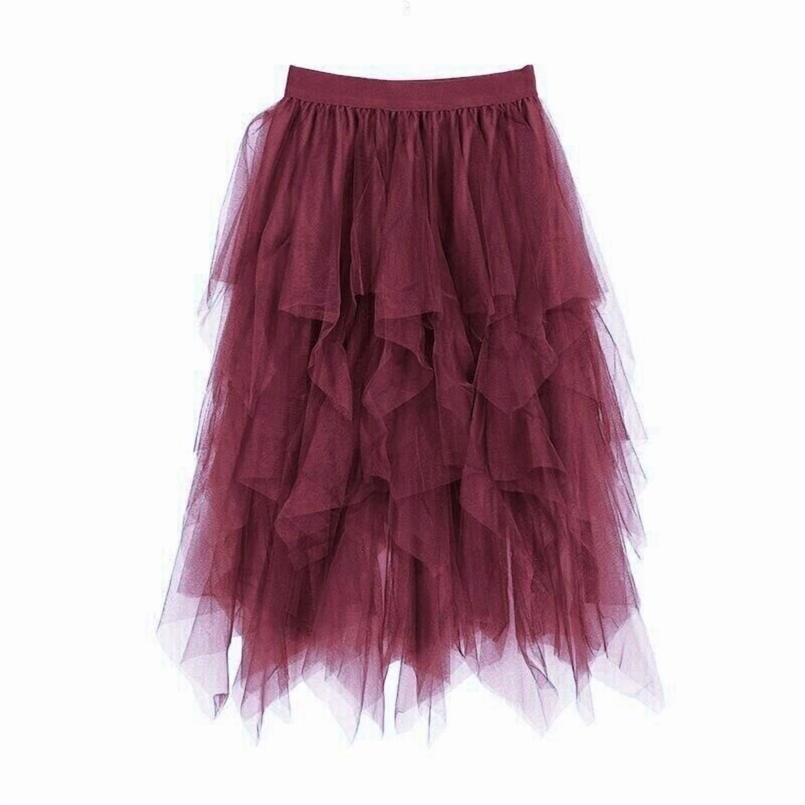 DHFJKG Womens Skirts Tutu Ballet Flowy Layered Petticoat Skirt Mediun ...