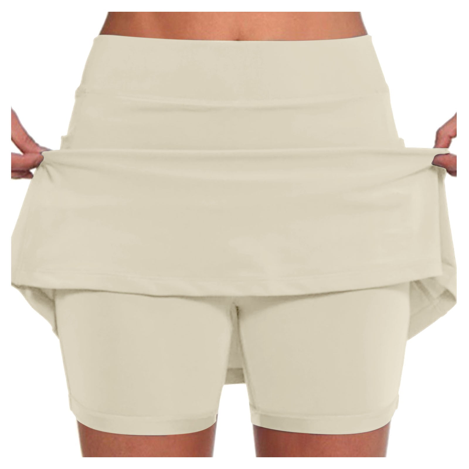 DHFJKG Womens Skirts Yoga Tennis Solid Color A-Line Mini Skirts With ...