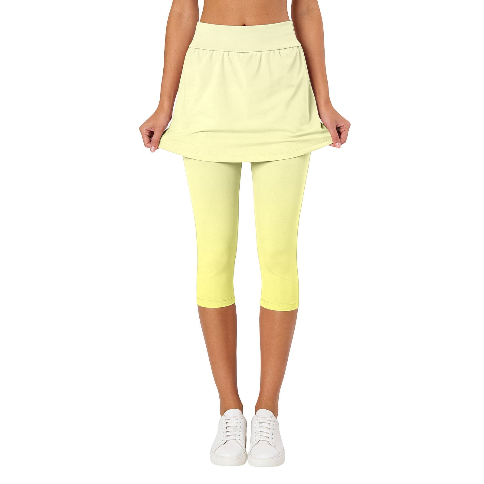 DHFJKG Womens Tennis Skirted Leggings Gradient Stretchy Athletic Mini ...