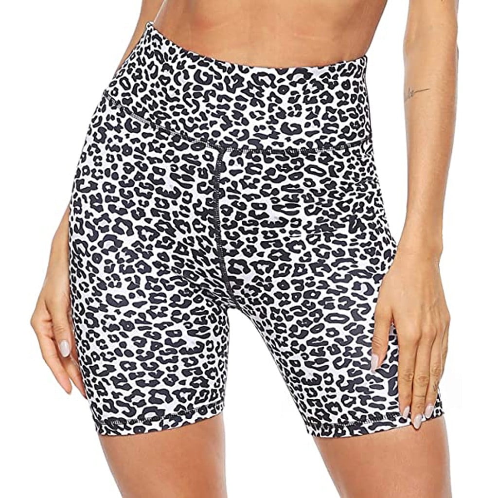 DHFJKG Yoga Shorts For Women Camo Leopard Athletic High Waisted Booty ...