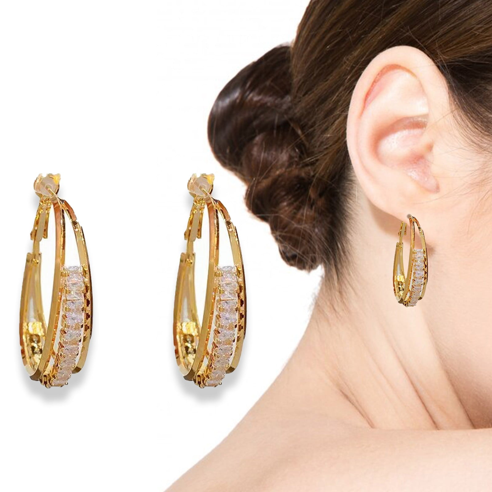 DHKATR New Fashion Light Senior Sense of Alloy Circle Earrings Female ...