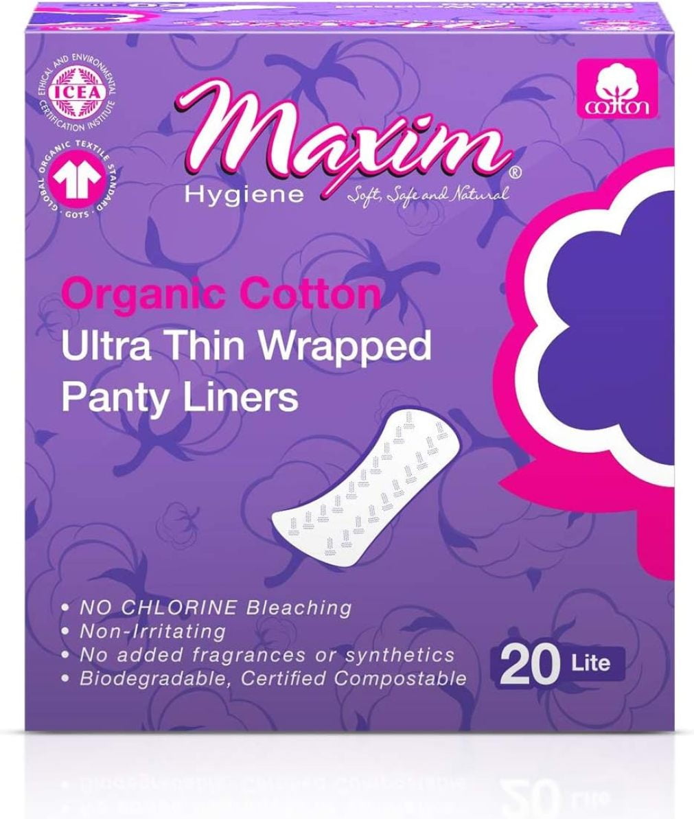 DHMF® 100% Certified Organic Cotton Ultra Thin Pantiliners, Unscented ...