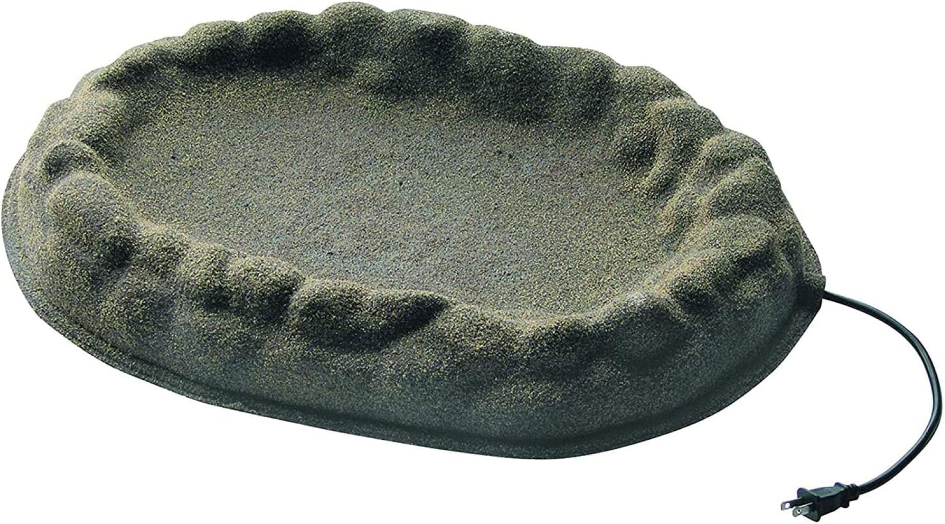 DHMF FS-1 Four Seasons Outdoor Sand Coated Stone Like Heated Birdbath ...