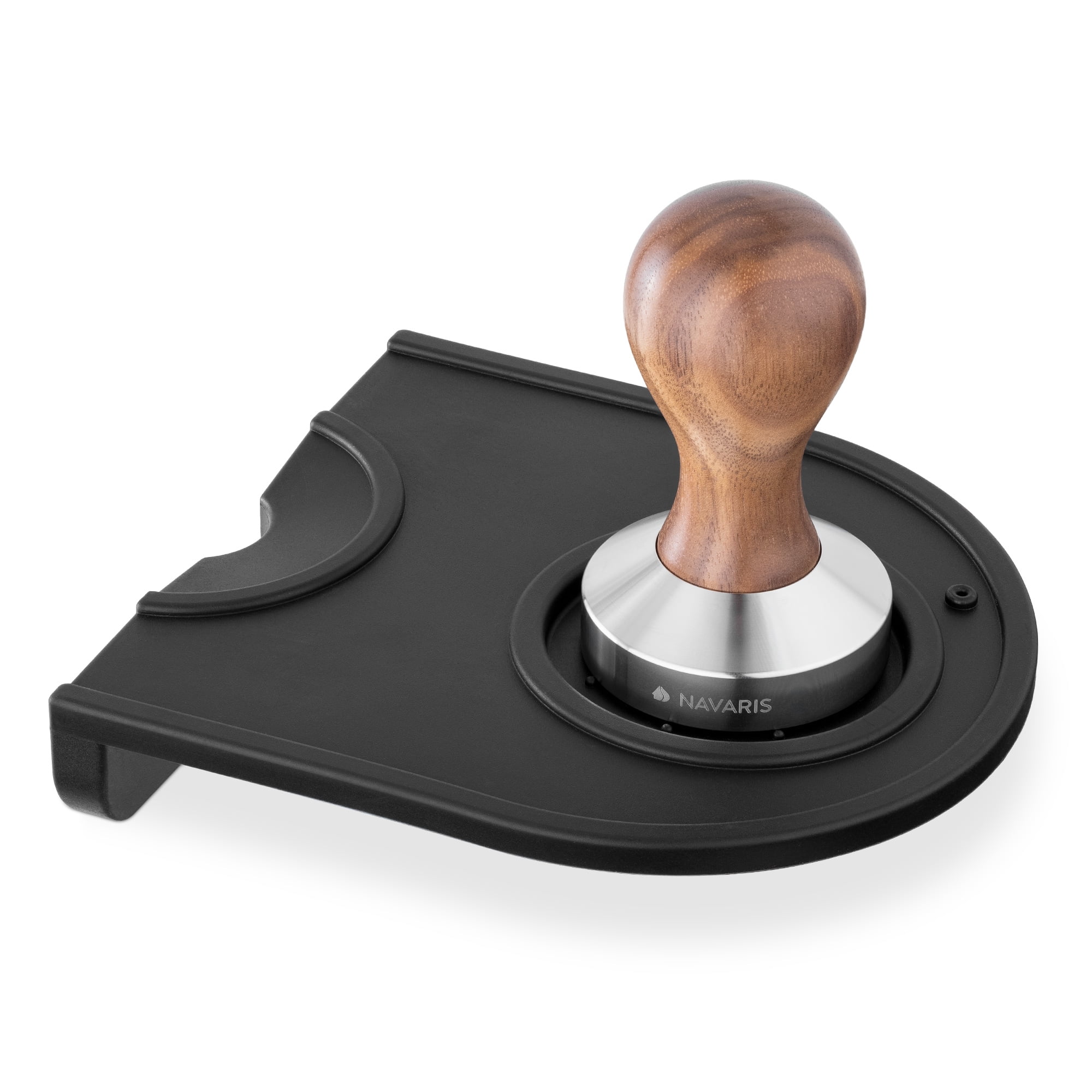 Navaris Coffee Tamper and Mat set - Handheld Stainless Steel Espresso ...