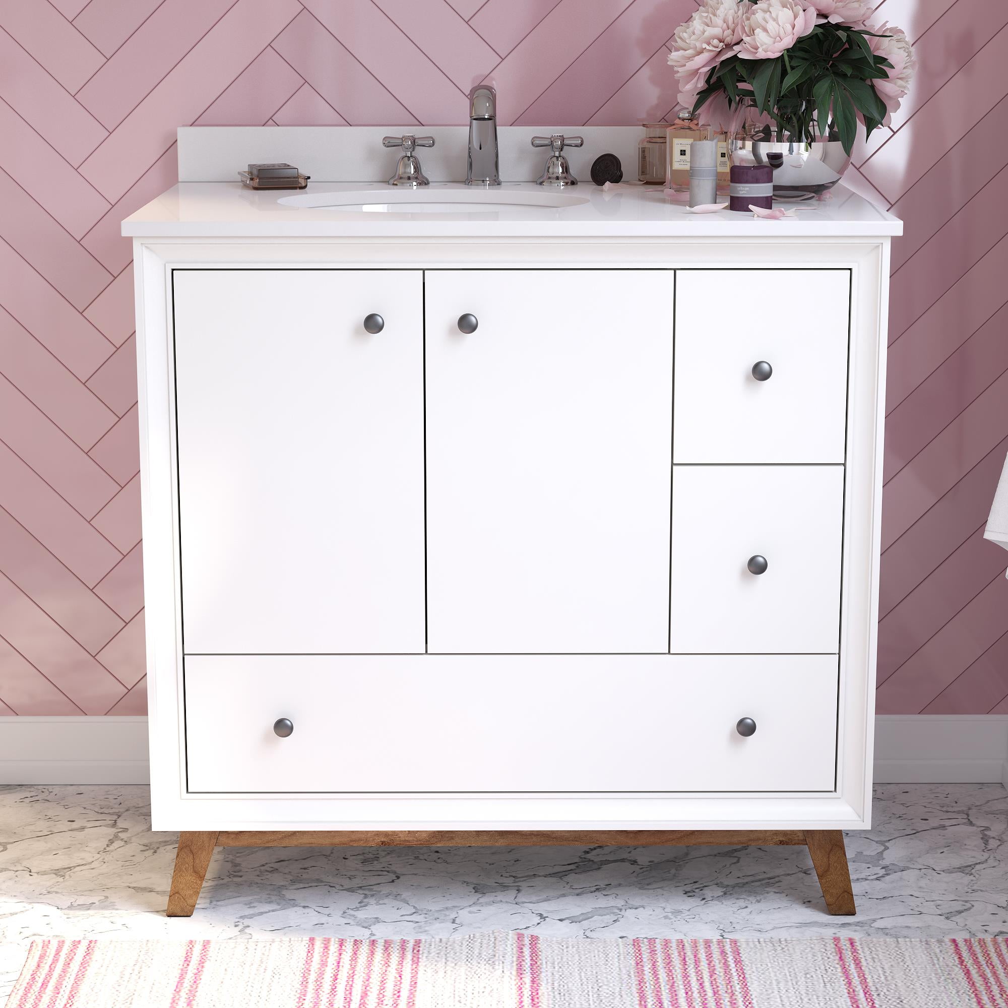 DHP Bleeker 36 Inch Bathroom Vanity, White - Walmart.com