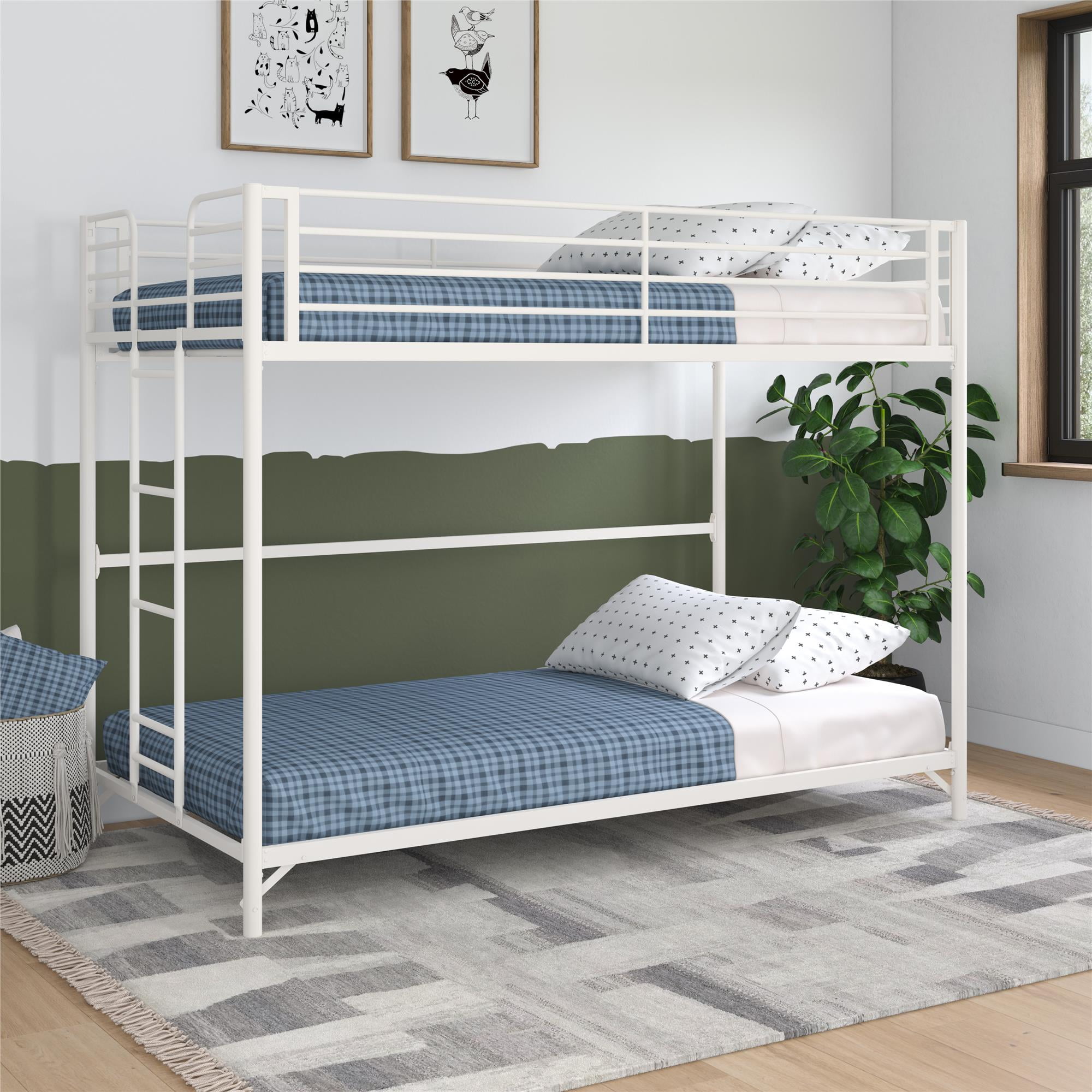 DHP BrEZ Build Daven Easy Assembly Kids Bunk Bed, Twin Over Twin, Off ...