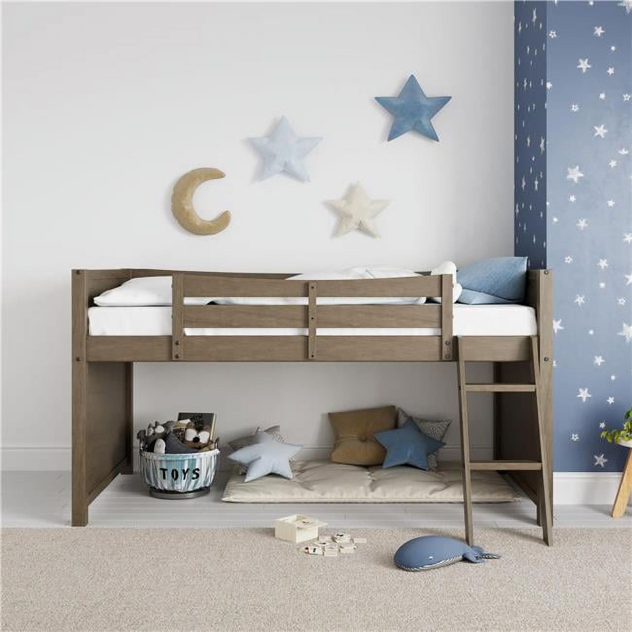 DHP DE88659 Malawi Junior Loft Bed, French Gray - Twin Size - Walmart.com