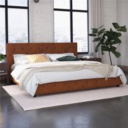 Zinus Amelia 41" Wood Platform Bed Frame with Upholstered Headboard ...