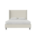 DHP Eveline Upholstered Wingback Bed, Queen, Textured Ivory Canvas ...