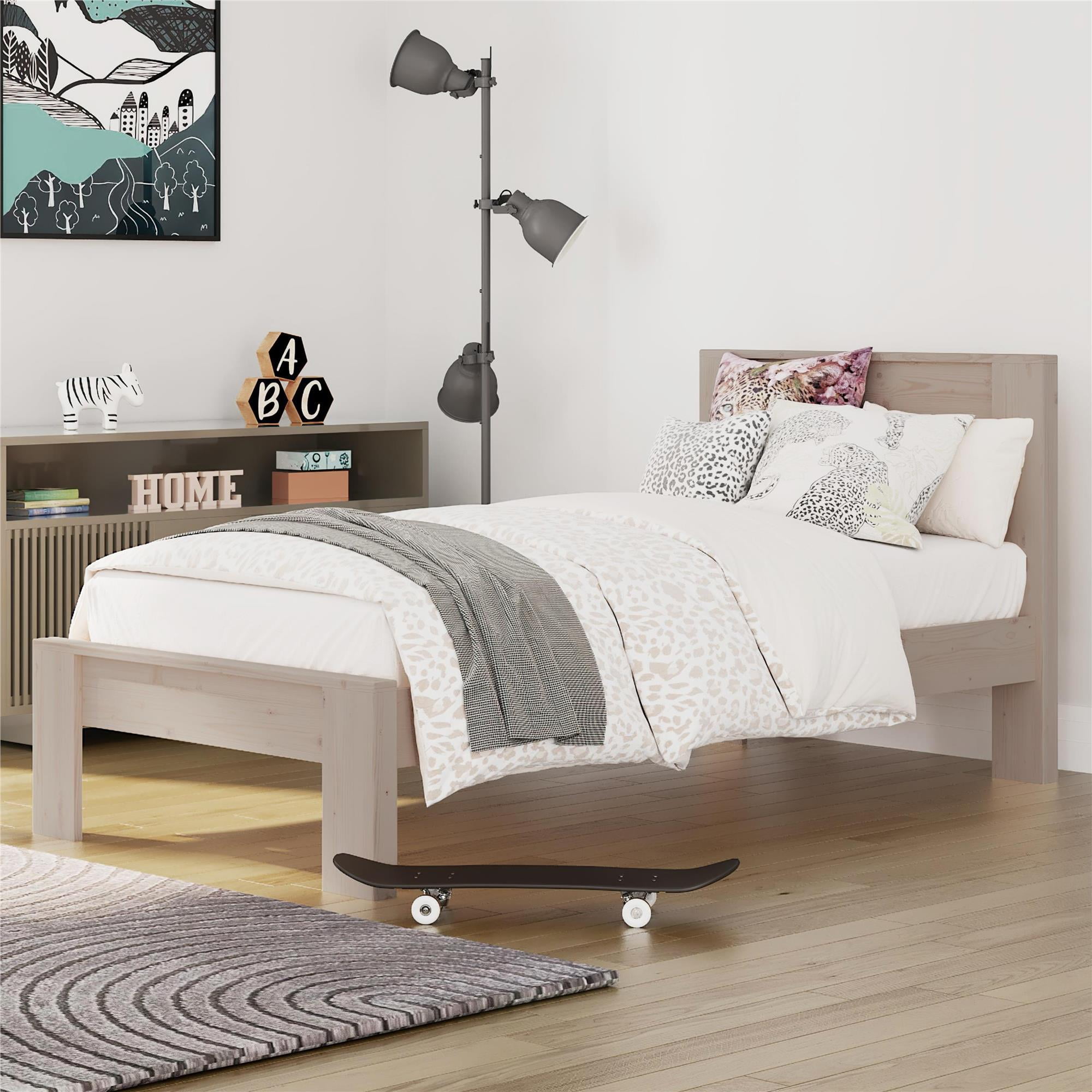 DHP Jaymee Kids Wood Platform Bed Frame, Twin, Sandwashed Gray ...