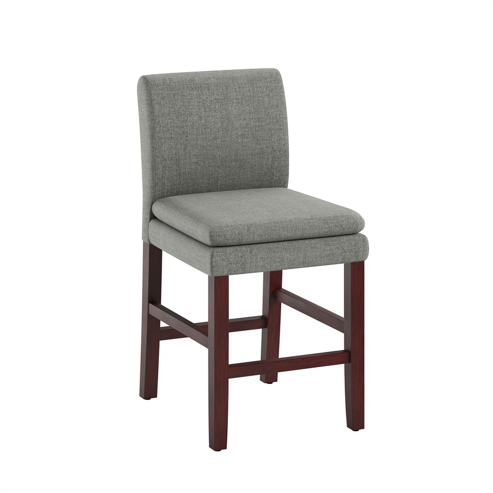 DHP Kent Upholstered Dining Stool Gray Linen with Dark Base - Walmart.com
