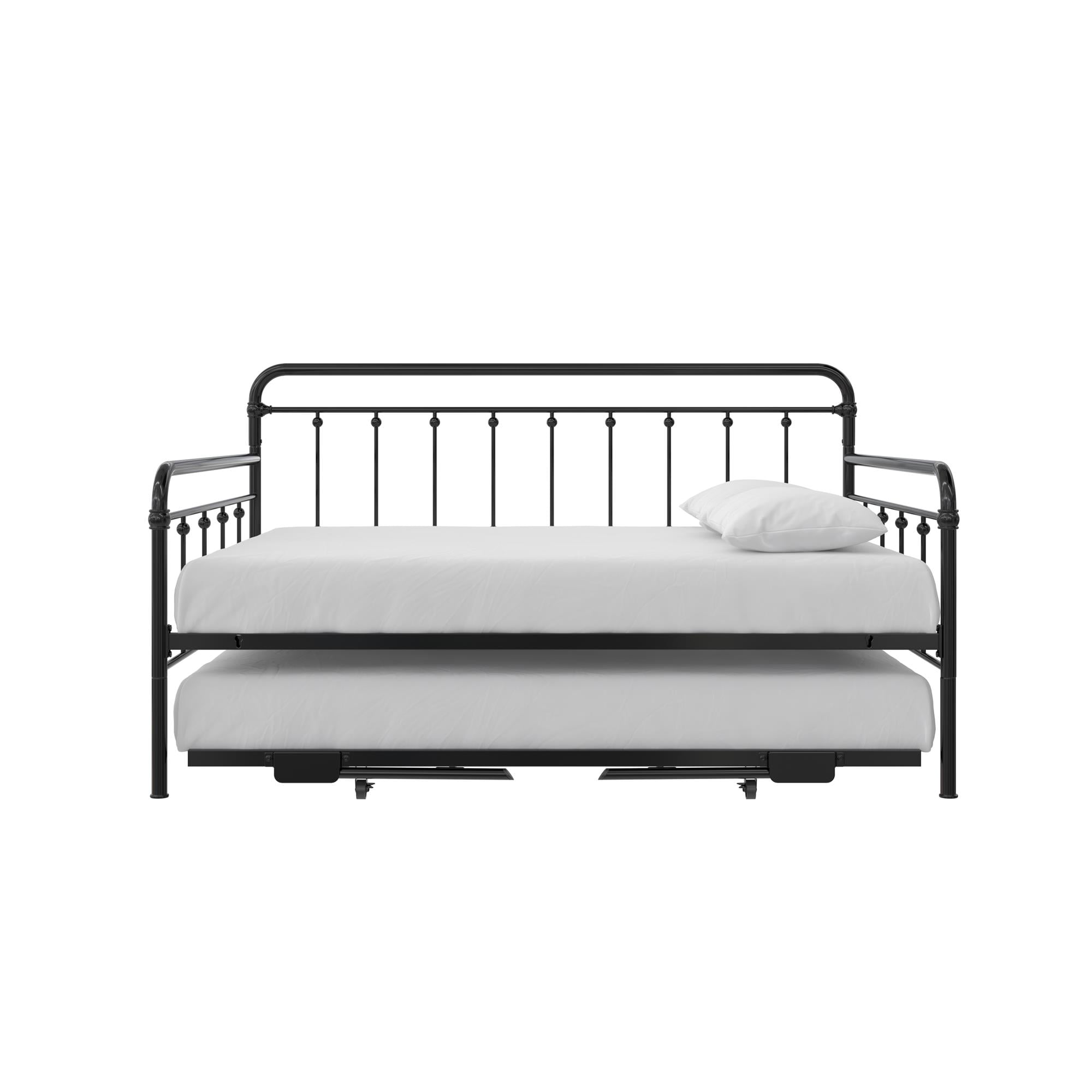 DHP Locky Metal Daybed with Pop Up Trundle Bed, Full over Twin, Black ...