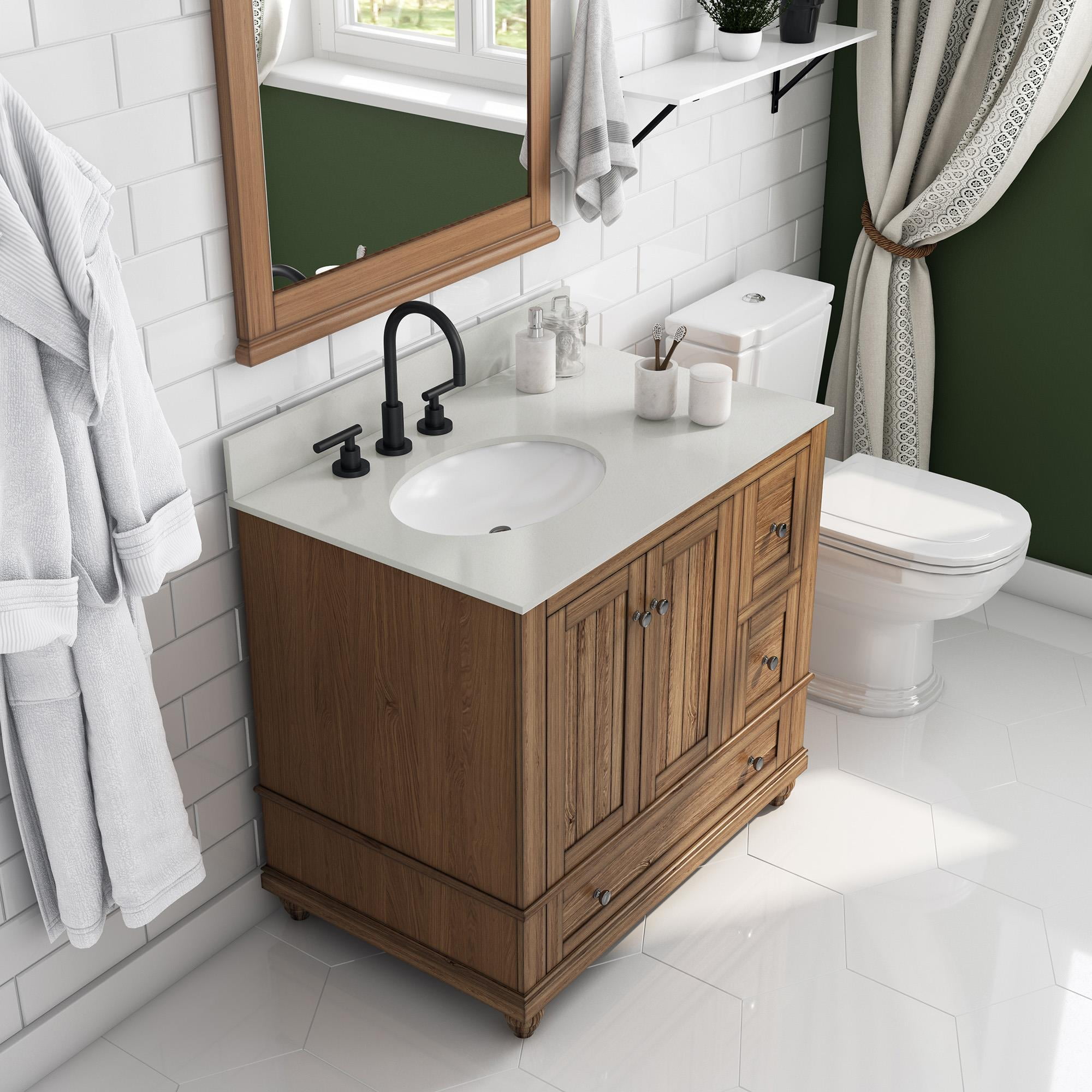 DHP Monteray Beach 36 Inch Bathroom Vanity with Sink, Natural - Walmart.com
