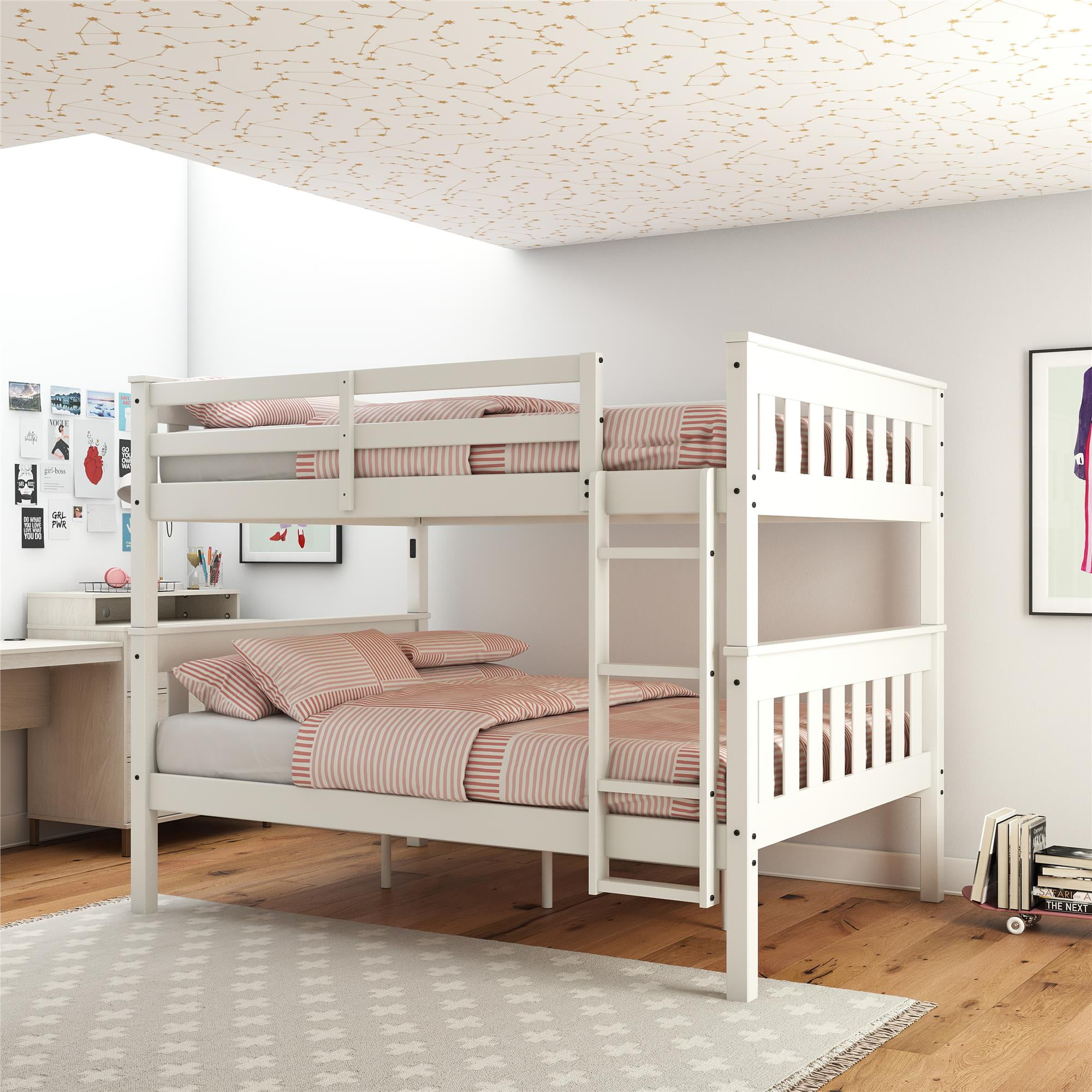 Dorel Living Moon Full Over Full Bunk Beds for Kids & Adults with USB ...
