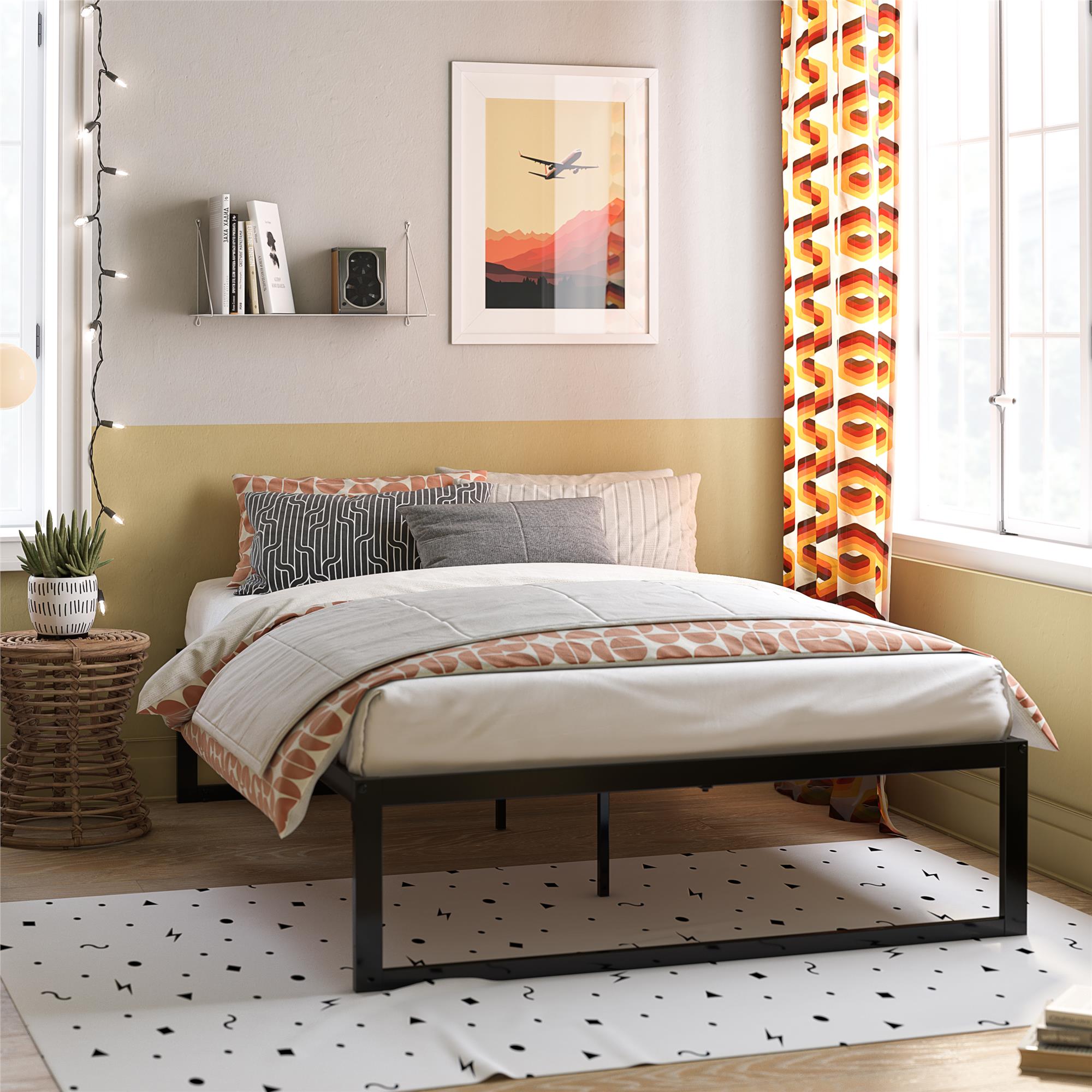 DHP Nara Modern Metal Platform Bed Frame, Twin, Black - Walmart.com