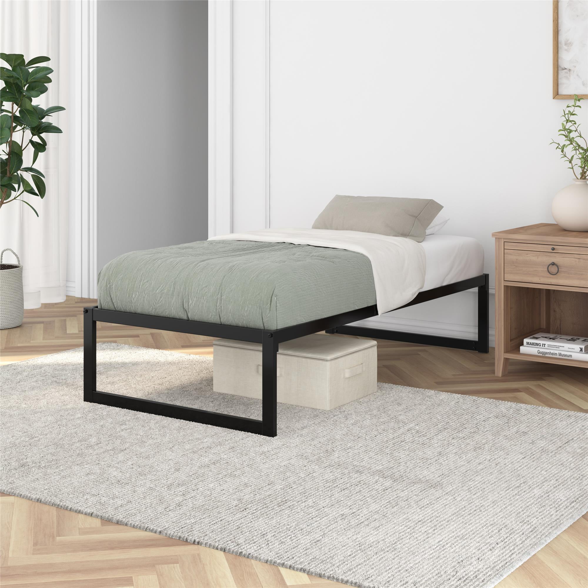 DHP Nara Modern Metal Platform Bed Frame, Twin, Black - Walmart.com