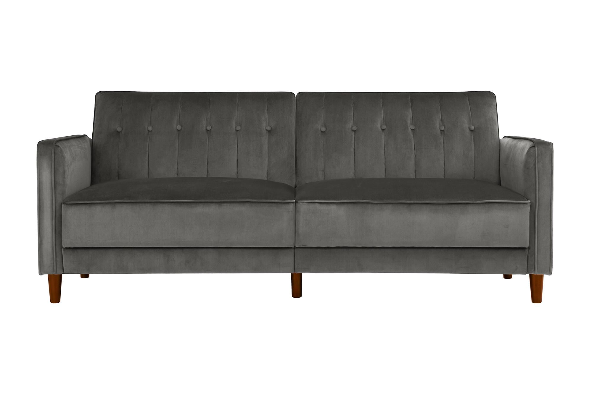 DHP Pin Tufted Transitional Futon, Gray Velvet - Walmart.com