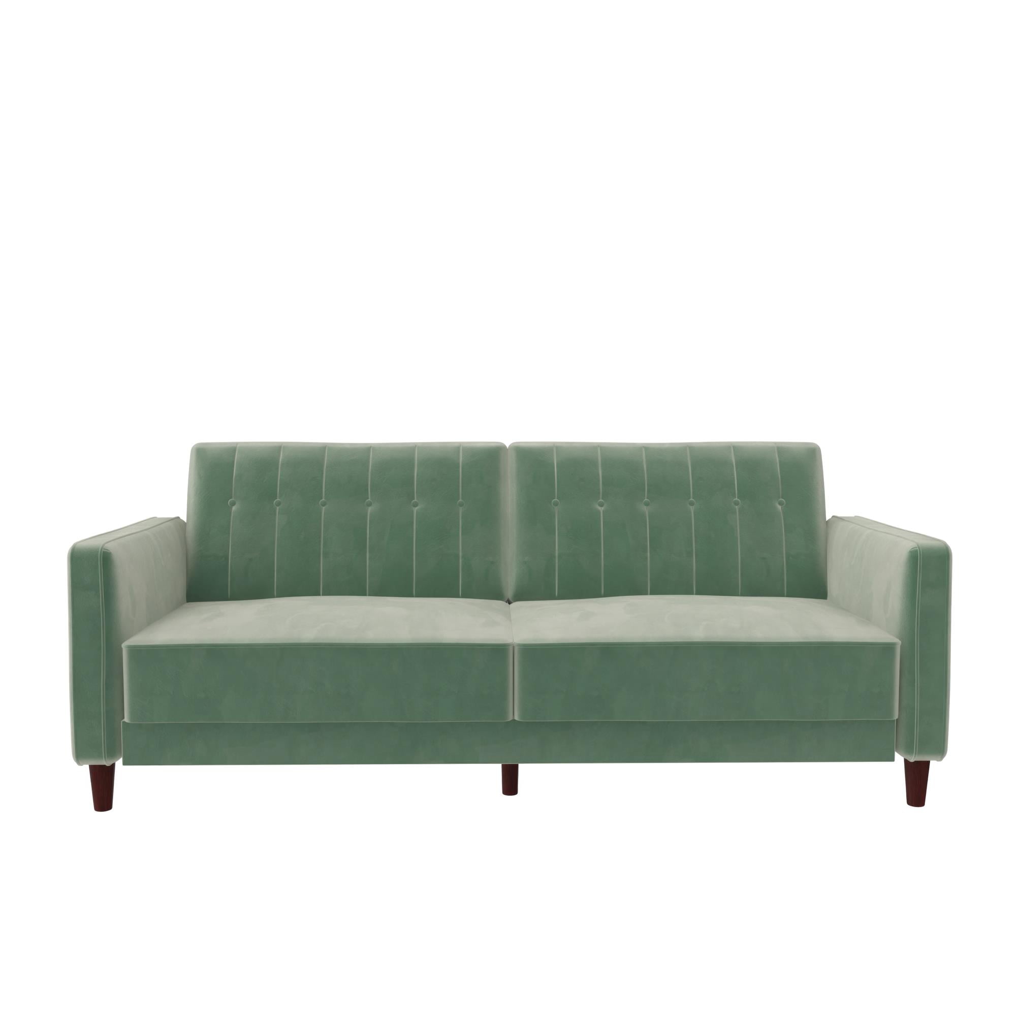 DHP Pin Tufted Transitional Futon, Light Green Velvet - Walmart.com