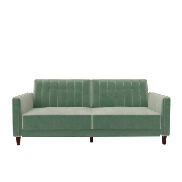 DHP Pin Tufted Transitional Futon, Light Green Velvet - Walmart.com