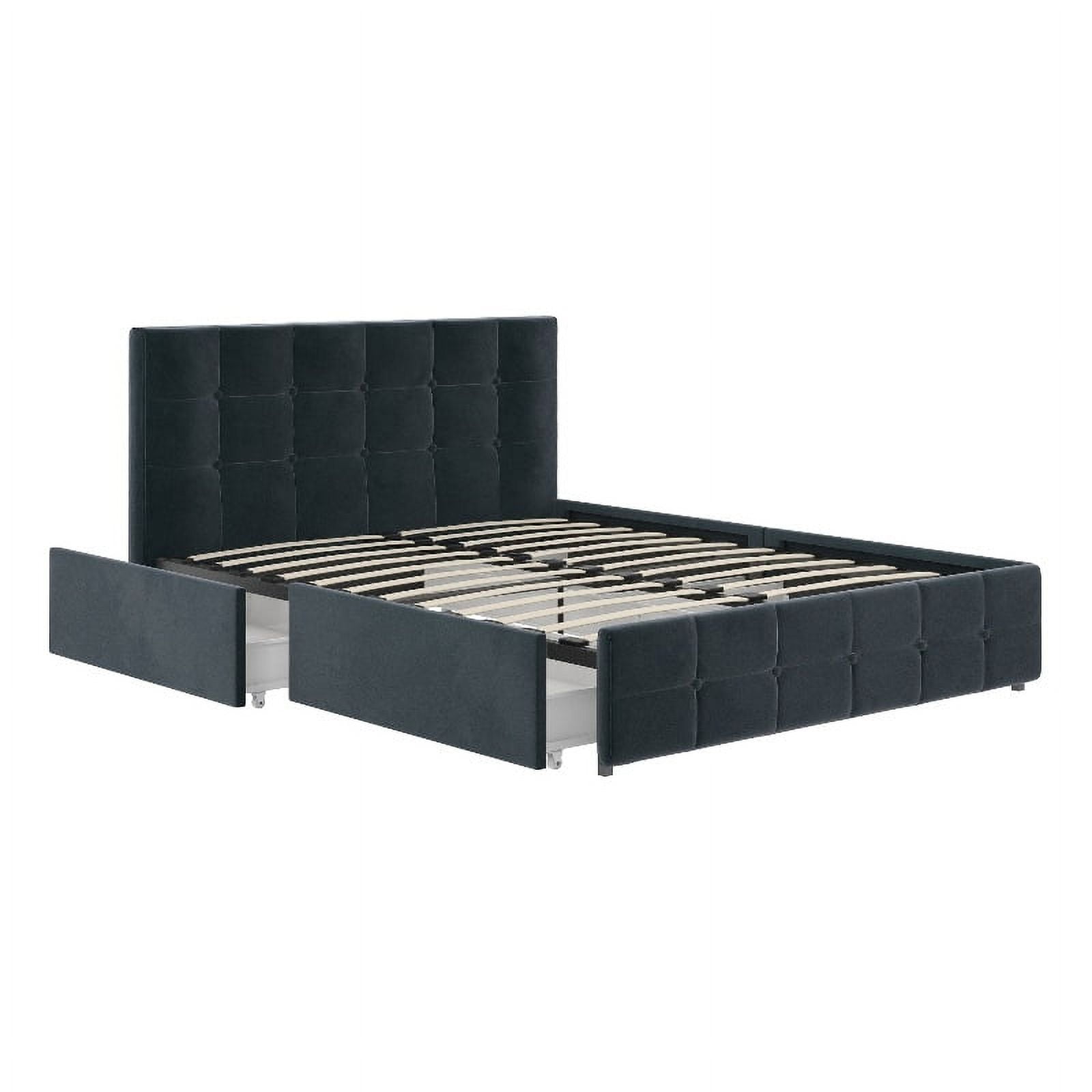 DHP Ryan Blue Velvet Upholstered Bed w/storage Queen - Walmart.com
