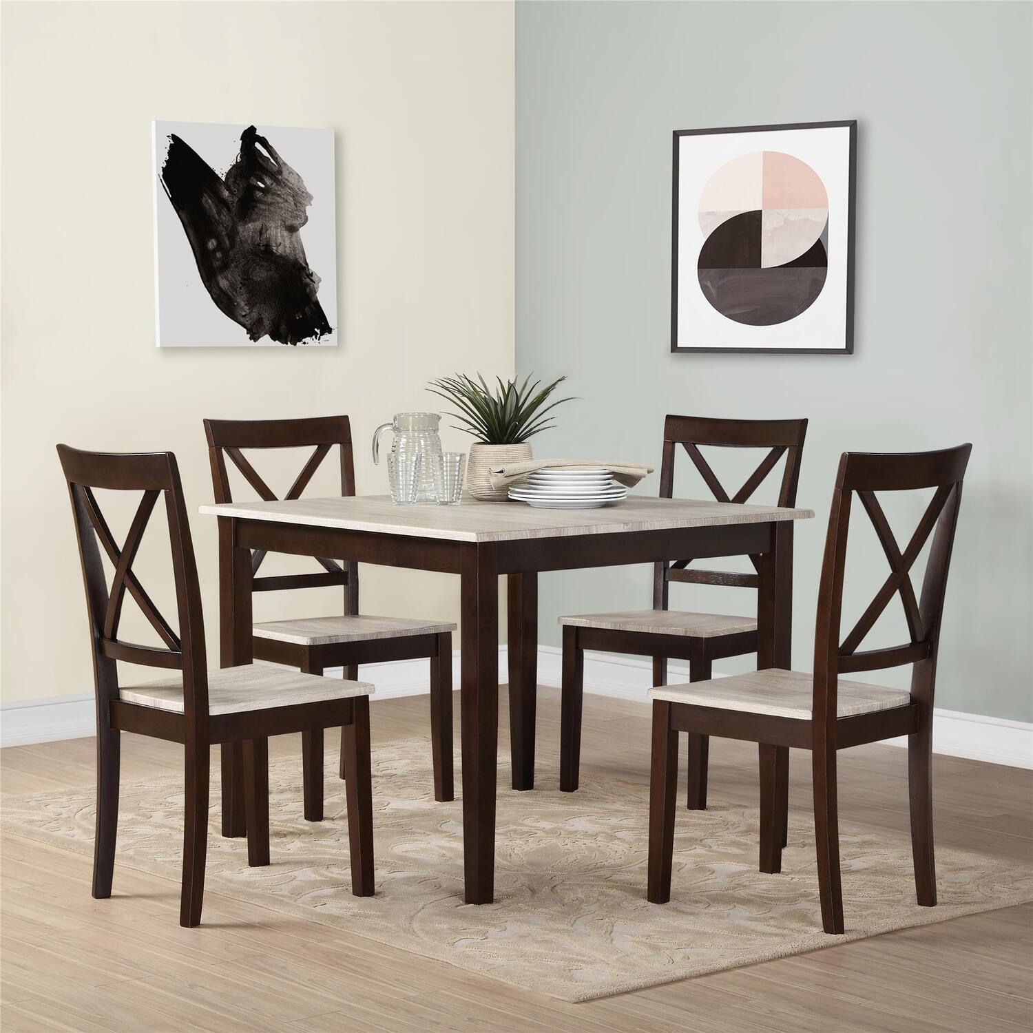 Havana 5-Piece Dining Set, Espresso - Walmart.com